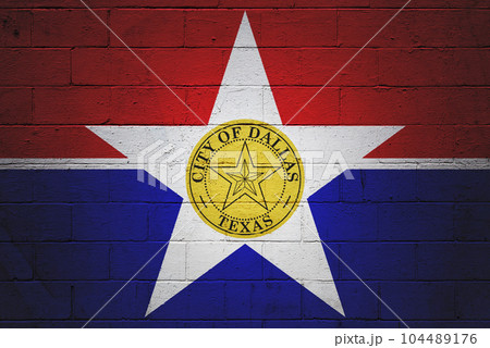 Flag of the city of Dallas painted on a wallのイラスト素材 [104489176] - PIXTA