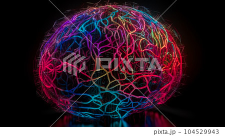 Global neural network. Neural cells with...のイラスト素材 [104529943] - PIXTA