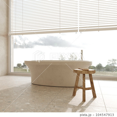 Cozy nomadic minimalist bathroom interior...のイラスト素材 [104547913] - PIXTA