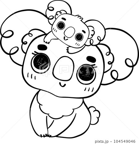 Sweet Mother's Day Koala Hug . Adorable Cartoon...のイラスト素材 [104549046 ...