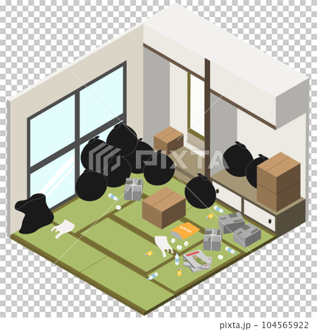 Japanese room full of garbage - Stock Illustration [104565922] - PIXTA