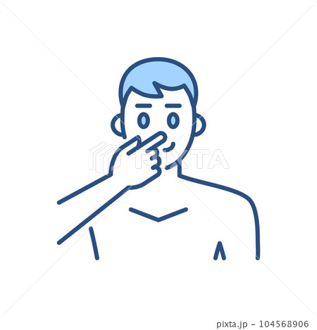 Avoid face touch related vector icon.のイラスト素材 [104568906] - PIXTA