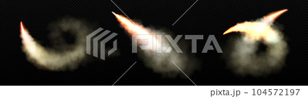 Realistic smoke and fire trails setのイラスト素材 [104572197] - PIXTA