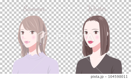 Personal color blue base summer and winter - Stock Illustration ...