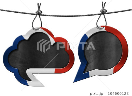 Two Empty Speech Bubbles with French Flag...のイラスト素材 [104600128] - PIXTA