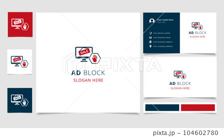 Ad block logo design with editable slogan....のイラスト素材 [104602780] - PIXTA