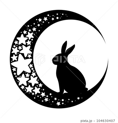 Magic moon phase rabbit, Mystical rabbit, moon...のイラスト素材 [104630407 ...