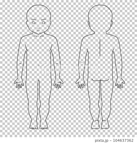 Child whole body schema diagram with face - Stock Illustration ...