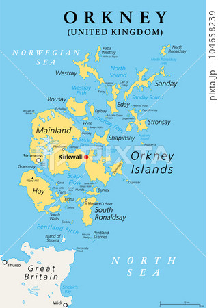 Orkney Islands Map Old OS Map Of Orkney Islands By Bartholomew, 1901: