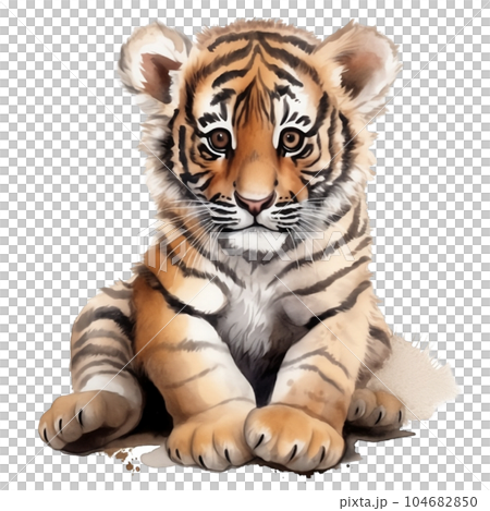 tiger, animal, watercolor, child, baby,...のイラスト素材 [104682850] - PIXTA