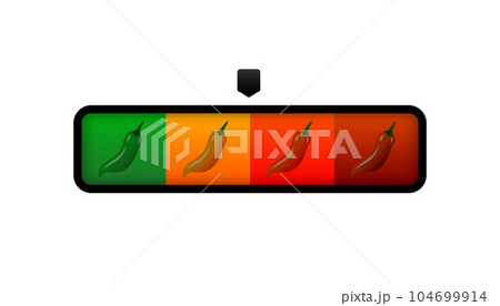 Hot pepper strength scale indicator with mild,...のイラスト素材 [104699914 ...