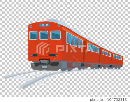 Meitetsu train running on rails - Stock Illustration [104732518] - PIXTA