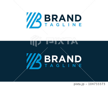 Abstract Initial Letter B Logo. Blue Shape with...のイラスト素材 [104733373 ...