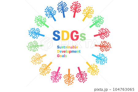 SDGsのカラフルな木と文字のイメージロゴのイラスト素材 [104763065] - PIXTA