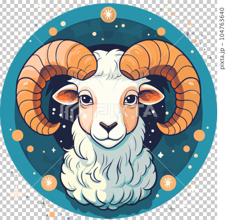 sheep, horoscope, illustration, symbol,...-插圖素材 [104763640] - PIXTA圖庫