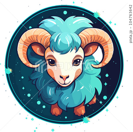 sheep, horoscope, illustration, symbol,...のイラスト素材 [104763642] - PIXTA