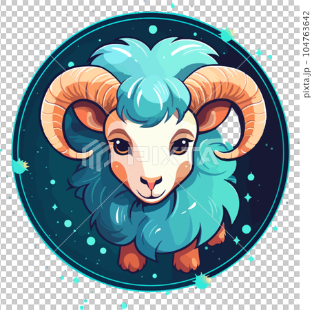 sheep, horoscope, illustration, symbol,...のイラスト素材 [104763642] - PIXTA