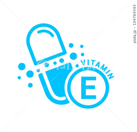 Vitamin E icon blue in capsule form simple...のイラスト素材 [104764593] - PIXTA