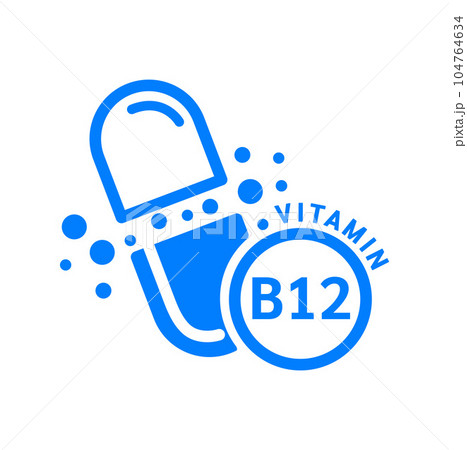 Vitamin B12 icon blue in capsule form simple...のイラスト素材 [104764634] - PIXTA