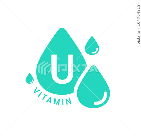 Vitamin U icon blue in form simple line water...のイラスト素材 [104764815] - PIXTA