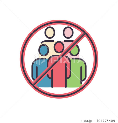 Avoid crowded places related vector iconのイラスト素材 [104775409] - PIXTA