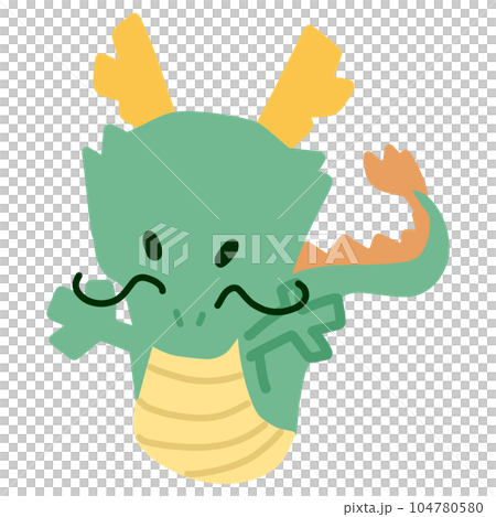 Color illustration of a cute deformed dragon... - Stock Illustration ...