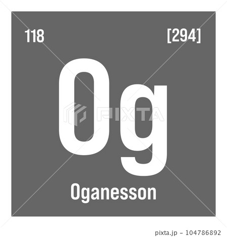 Oganesson, Og, periodic table element with...のイラスト素材 [104786892] - PIXTA