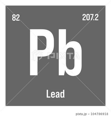 Lead, Pb, periodic table element with name,...のイラスト素材 [104786918] - PIXTA