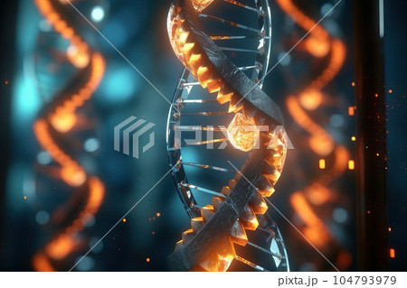 Digitized DNA molecule.のイラスト素材 [104793979] - PIXTA