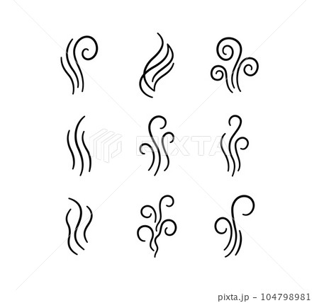 Doodle smoke icons set. Water steam symbols....のイラスト素材 [104798981] - PIXTA