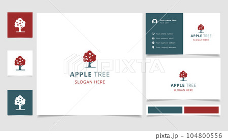 Apple tree logo design with editable slogan....のイラスト素材 [104800556] - PIXTA