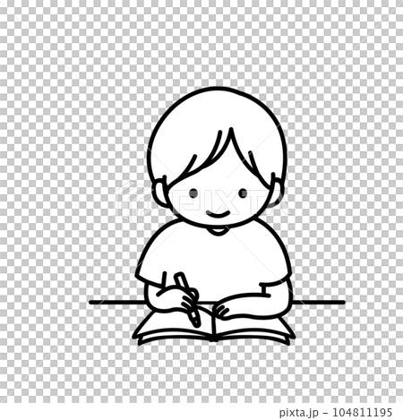 Kids Writing Clipart Black And White 1,727 Child Write Black And White