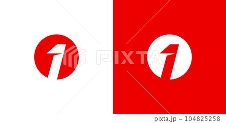 Modern and strong number 1 logo designのイラスト素材 [104825258] - PIXTA