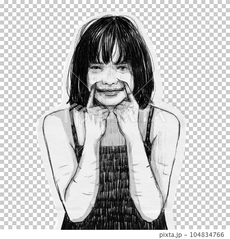 Line drawing art can express the emotions and...のイラスト素材 [104834766] - PIXTA