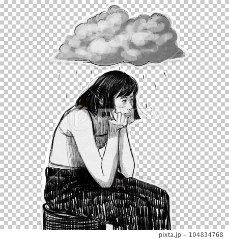 Line drawing art can express the emotions and...のイラスト素材 [104834768] - PIXTA