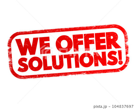 We Offer Solutions text stamp, concept backgroundのイラスト素材 [104837697 ...