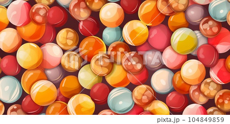 Sweet Hard Candy Cartoon Horizontal Background...のイラスト素材 [104849859 ...