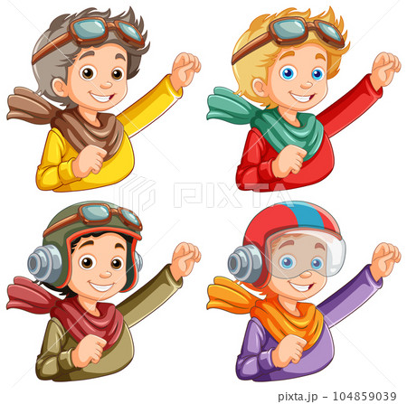 Cute pilot cartoon characterのイラスト素材 [104859039] - PIXTA