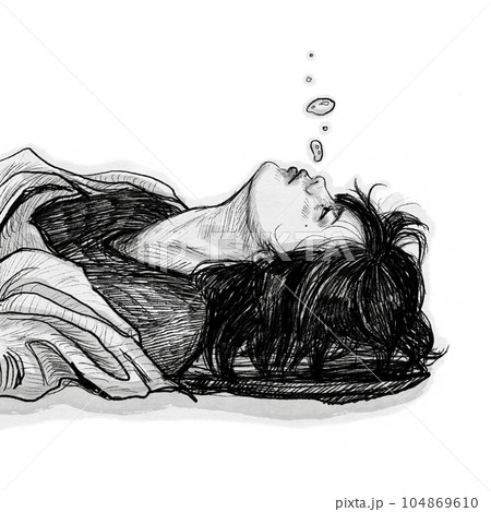 Line drawing art can express the emotions and...のイラスト素材 [104869610] - PIXTA