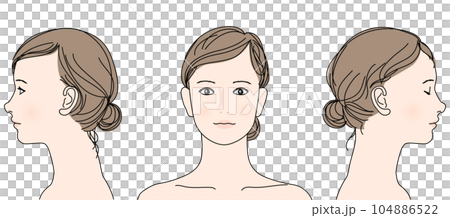 Illustration set of profile and front face-up... - Stock Illustration ...