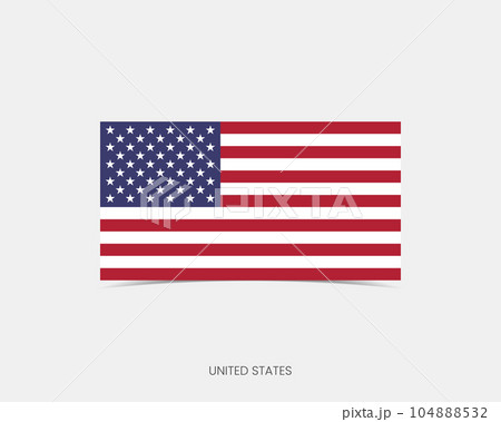 United States Rectangle flag icon with shadow.のイラスト素材 [104888532] - PIXTA