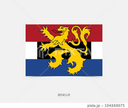 Benelux Rectangle flag icon with shadow.のイラスト素材 [104889075] - PIXTA