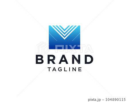 Blue Square Rounded Line Letter M Mail Logo....のイラスト素材 [104890115] - PIXTA