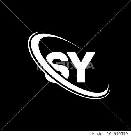 SY logo. S Y design. White SY letter. SY/S Y...のイラスト素材 [104916530] - PIXTA