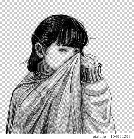 Line drawing art can express the emotions and...のイラスト素材 [104931292] - PIXTA