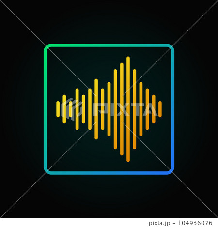 Yellow sound wave linear concept vector icon or...のイラスト素材 [104936076 ...