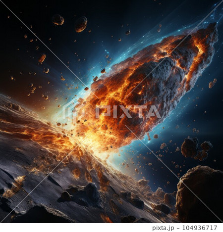 Abstract 3d rendering of collision burning...のイラスト素材 [104936717] - PIXTA