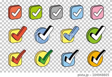 Three-dimensional isometric cute check mark icon - Stock Illustration ...