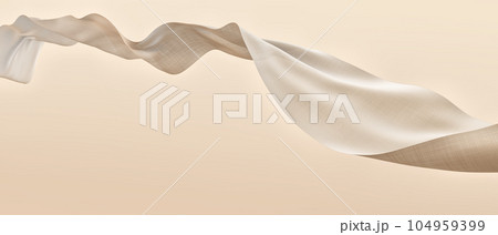 Beige flying fabric. Abstract background. 3D...のイラスト素材 [104959399] - PIXTA
