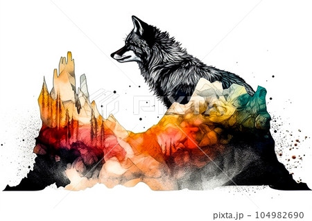 Enchanting fox artwork capturing its allure...のイラスト素材 [104982690] - PIXTA